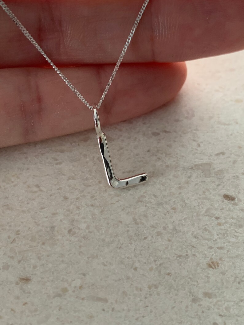 Silver Letter L Necklace Small Sterling Silver Initial Charm - Etsy UK