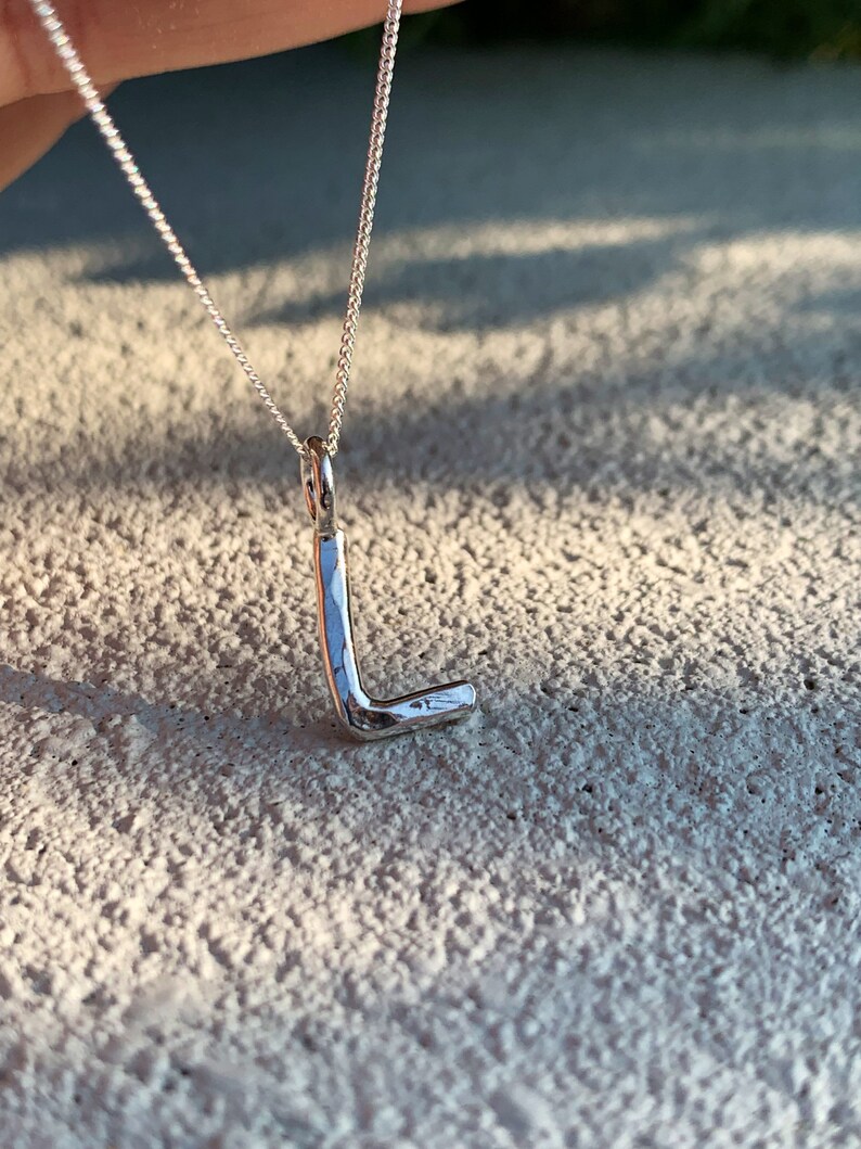 Silver Letter L Necklace Small Sterling Silver Initial Charm - Etsy UK