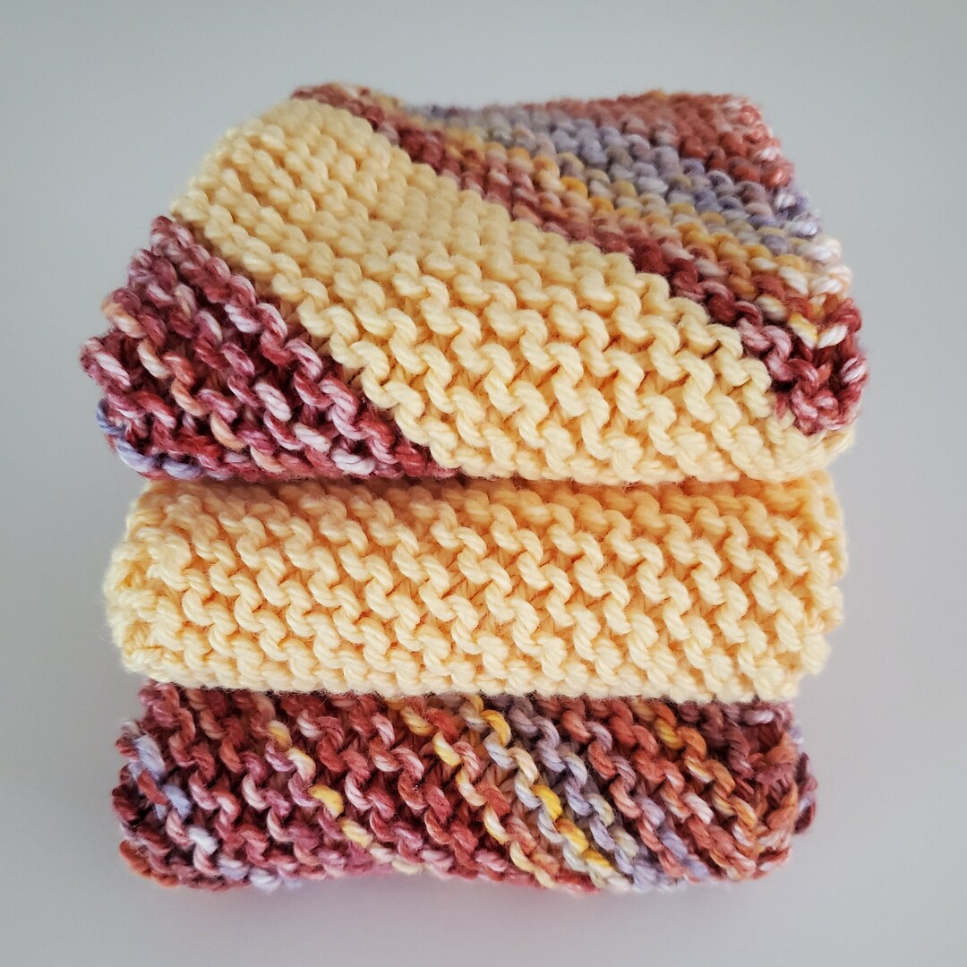 Cotton Dish Cloths, 100% Cotton Hand Knitted Wash Cloths, Gift for Her ...