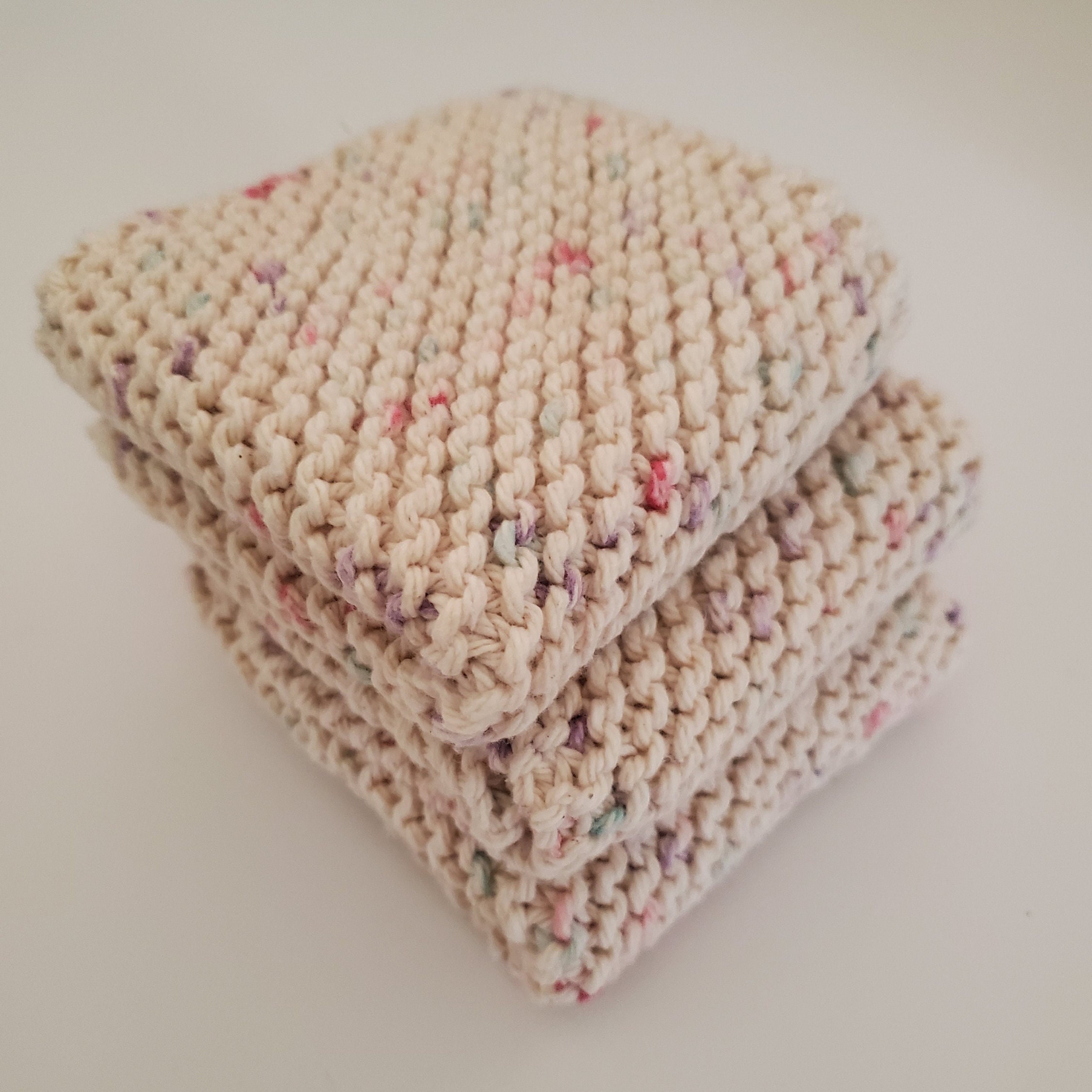 Cotton Dish Cloths 100% Cotton Hand Knitted Wash Cloths Home - Etsy