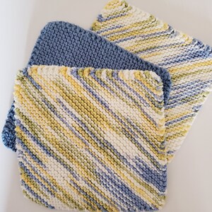 Cotton Dish Cloths, 100% Cotton Hand Knitted Wash Cloths, Gift for Her ...