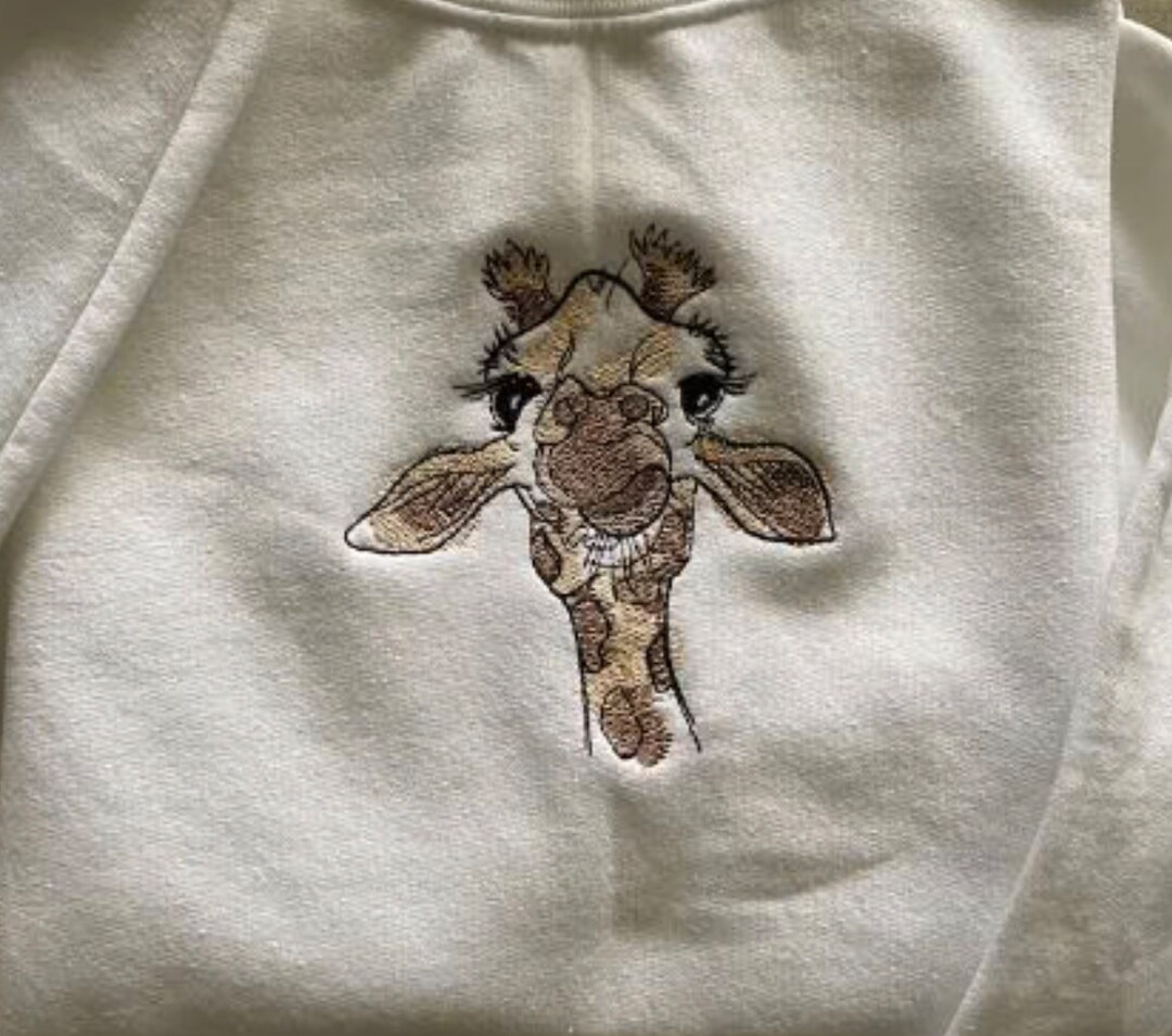 Giraffe Embroidery Sweatshirt, Zoo Lovers Sweatshirt - Etsy
