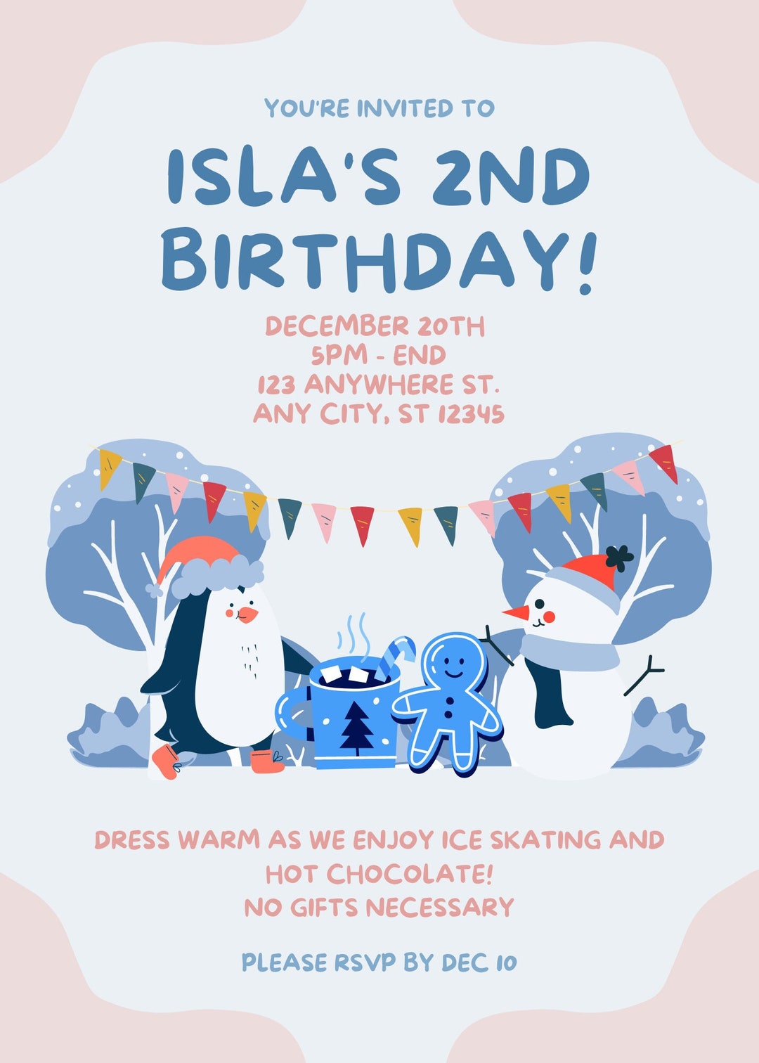 Winter Birthday Invitation - Etsy