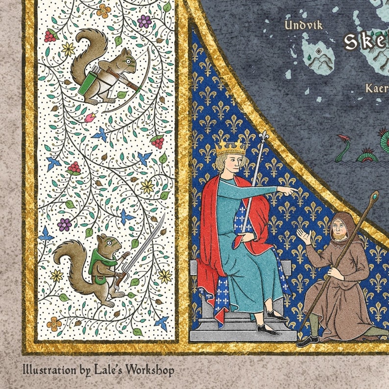 The Northern Kingdoms Map Medieval Fantasy Illuminated - Etsy