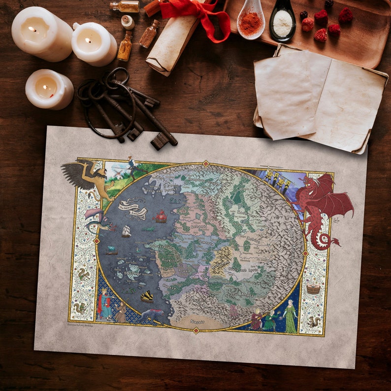 The Northern Kingdoms Map | Medieval Fantasy Illuminated Manuscript ...