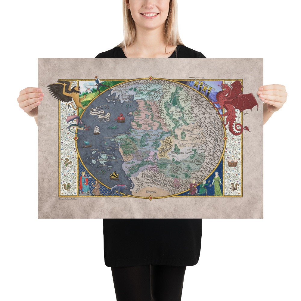 The Northern Kingdoms Map | Medieval Fantasy Illuminated Manuscript ...