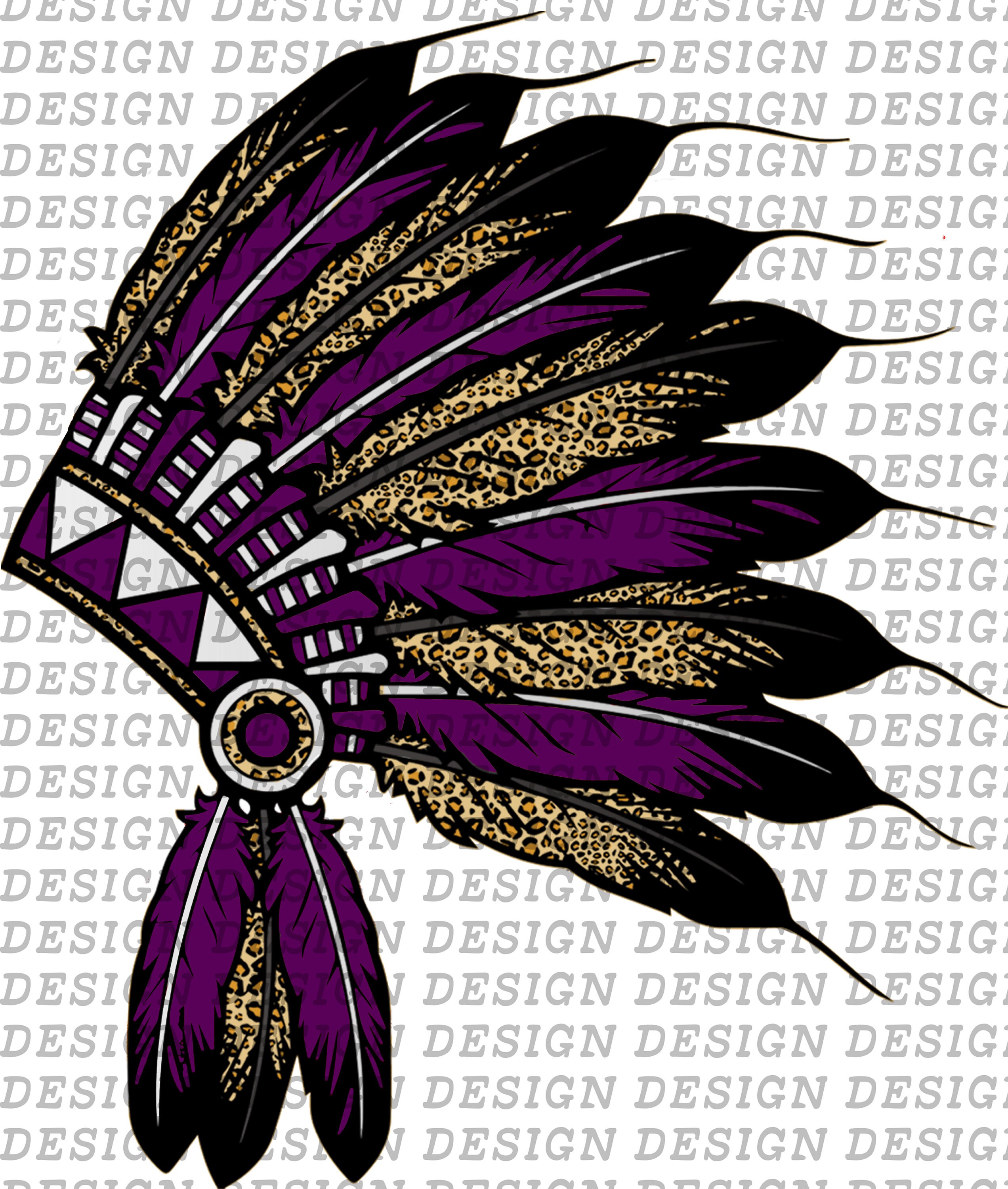 Leopard & Purple Indian Headdress - Etsy