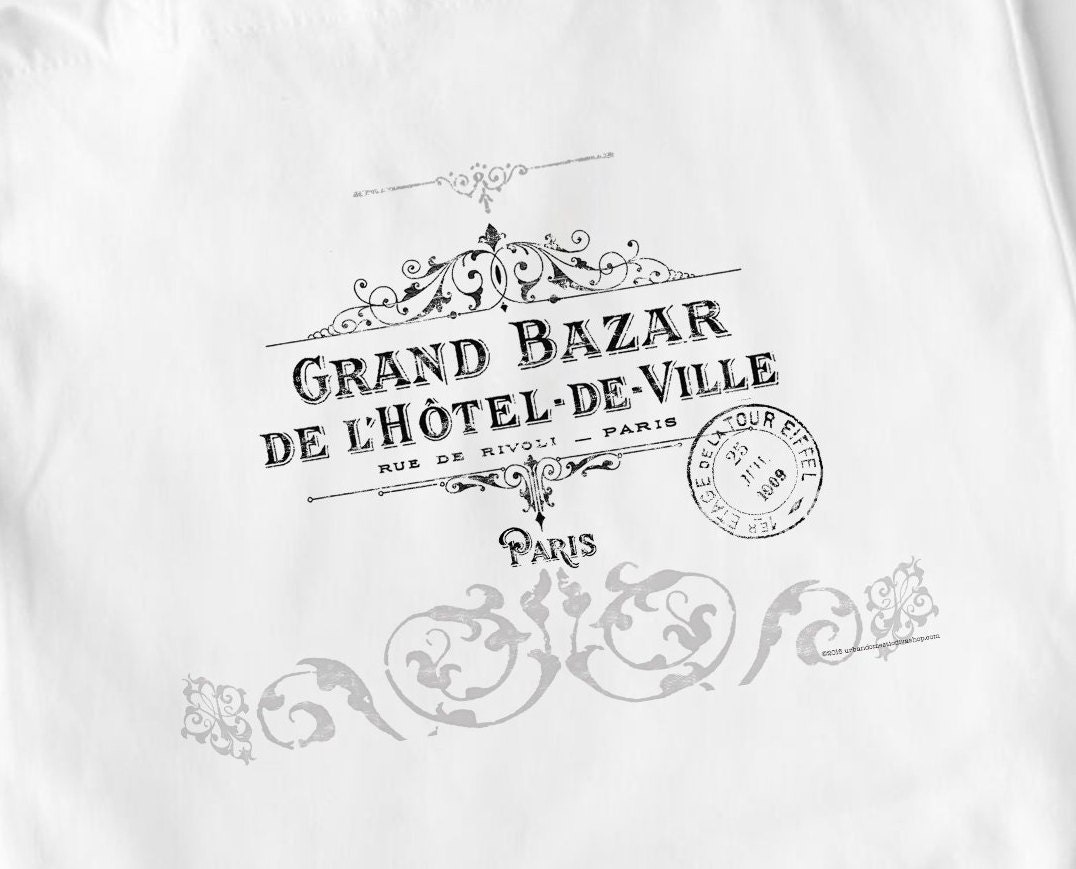 French Farmhouse Style Tote Bag, Vintage French Art Bag, Parisian Style ...
