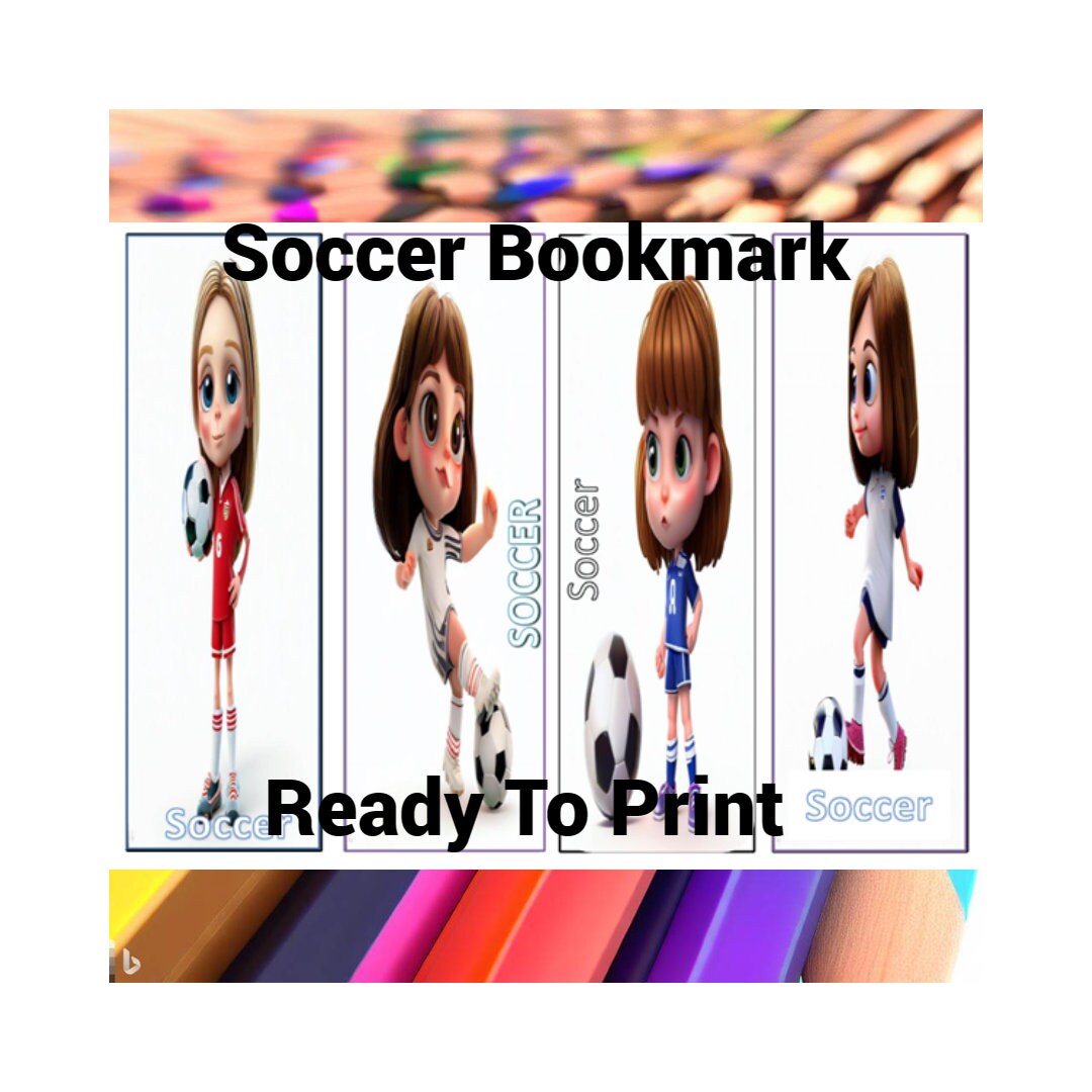 Soccer Bookmarks Instant Download Ready Print - Etsy