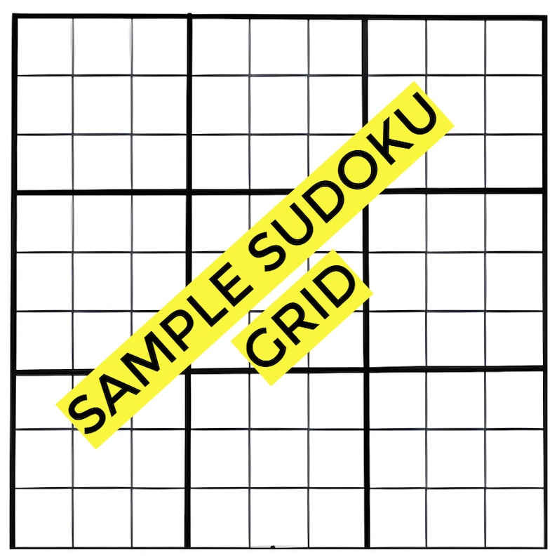 Printable Blank Sudoku Grids: 4 Sizes (PDF Download) - Etsy