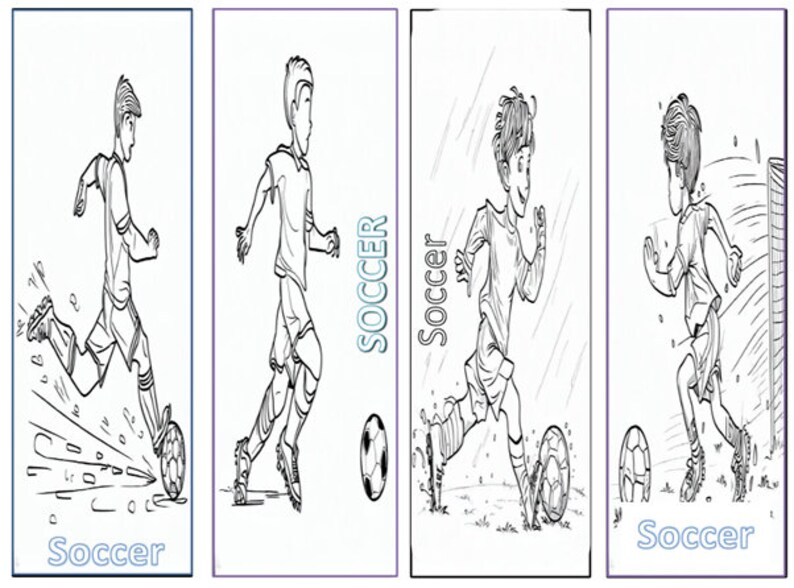 Soccer Bookmarks (set 4) Instant Download Ready Print and Color - Etsy