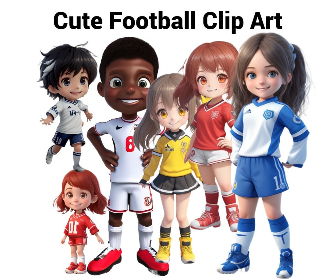 Soccer Clip Art 30 High Quality Football Characters Digital - Etsy