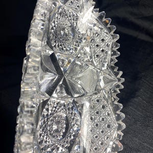 ABP American Brilliant Period Cut Glass Crystal Crimped Tray Antique - Etsy