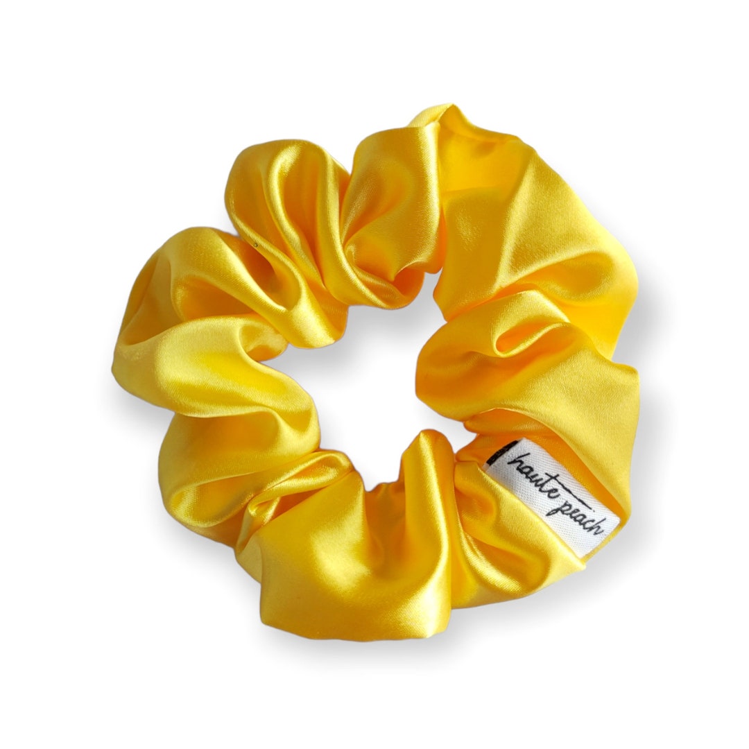 Yellow Satin Scrunchy - Etsy UK