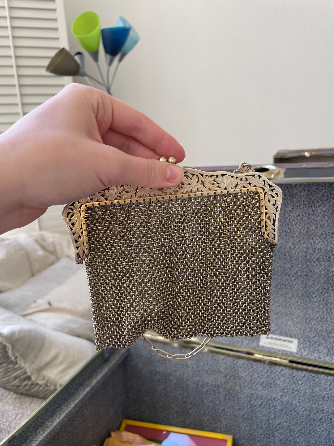 Rare Antique Gold Tinted German Silver Chainmail Purse - Etsy