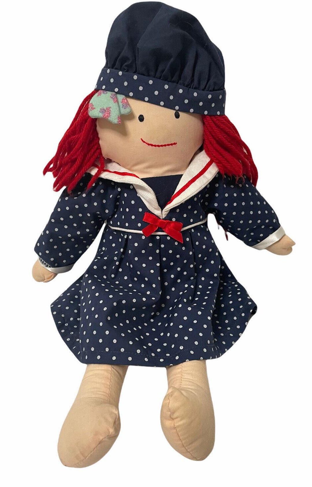 Vintage 1999 Eden Madeline Cloth Rag Doll Appendix Scar Blue Polka Dot ...