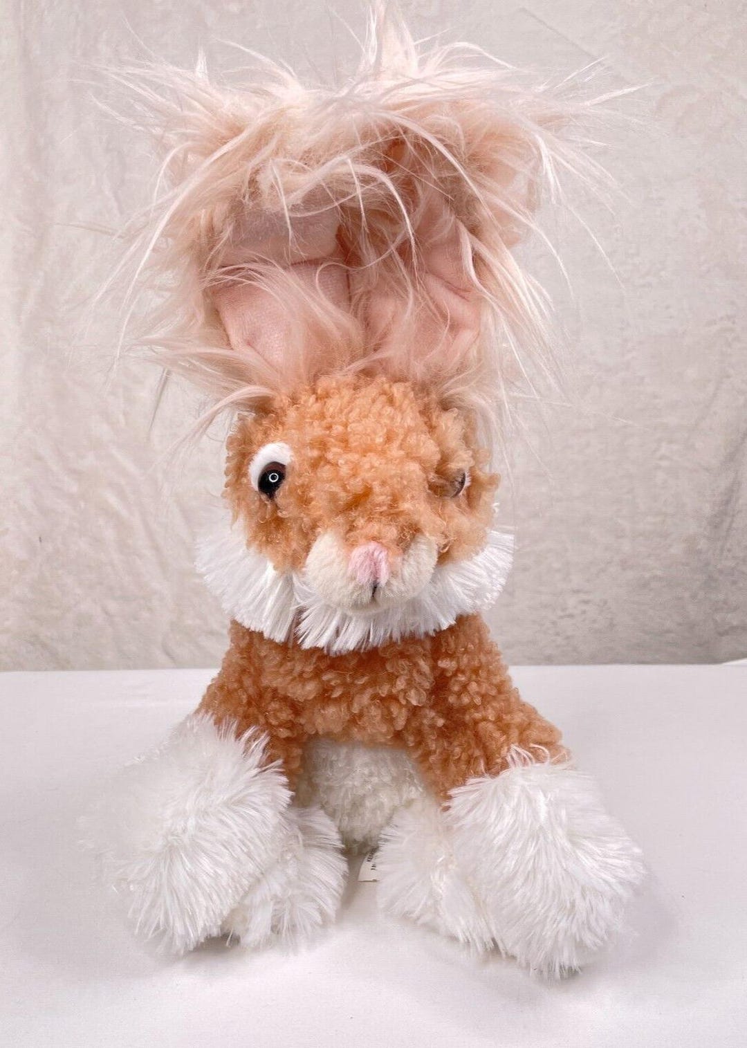Dan Dee Angora Fuzzy Tan/white Long Ear Bunny Rabbit 14 in Plush ...