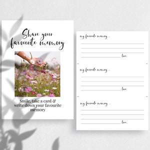 Share a Memory Printable Set - Editable Template - Celebration of Life ...