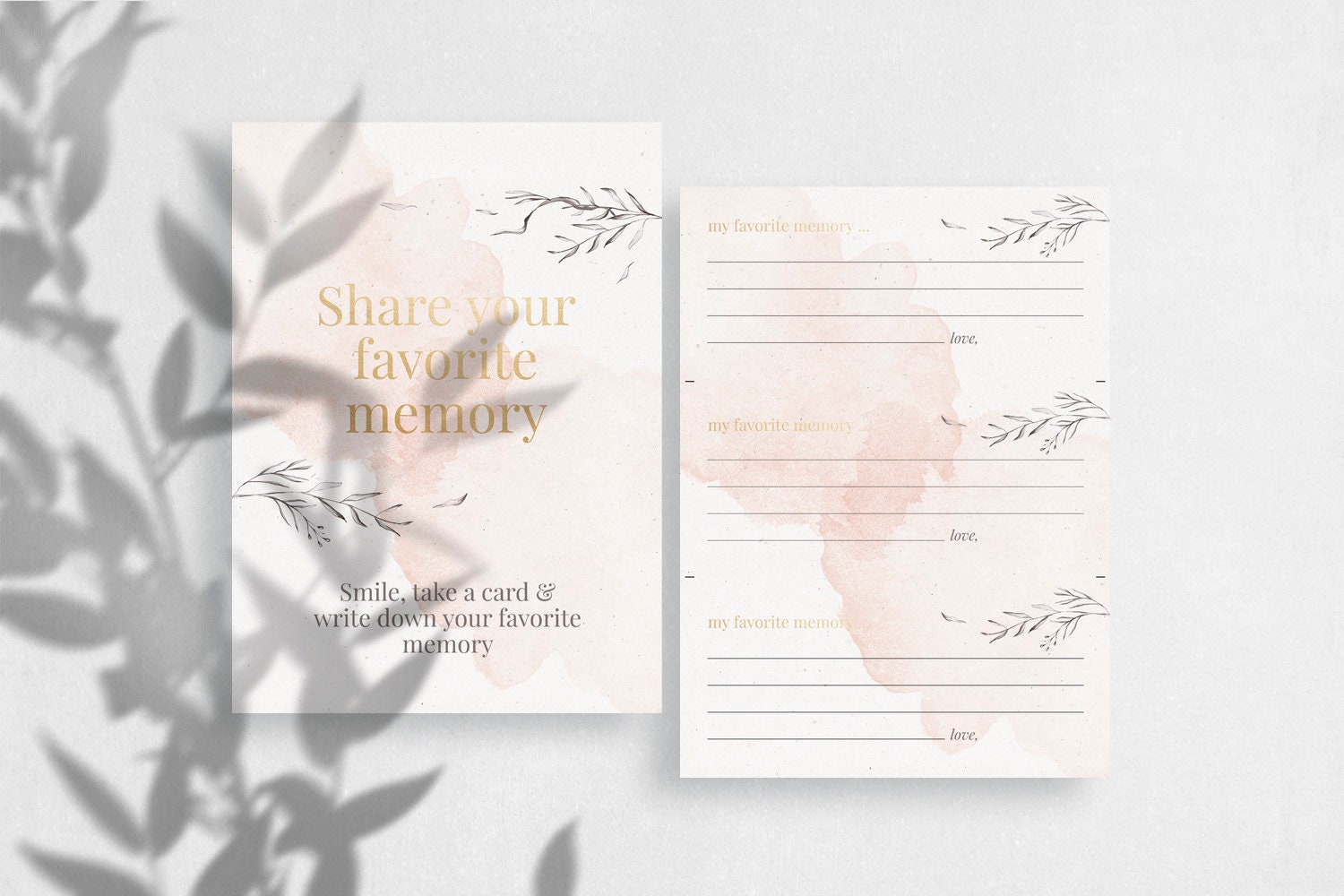 Gray & Gold - Share A Memory Printable Set - Editable Template ...