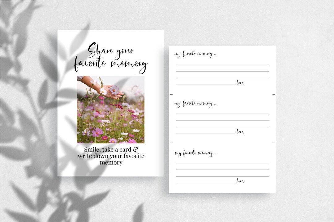 Share a Memory Printable Set - Editable Template - Celebration of Life ...