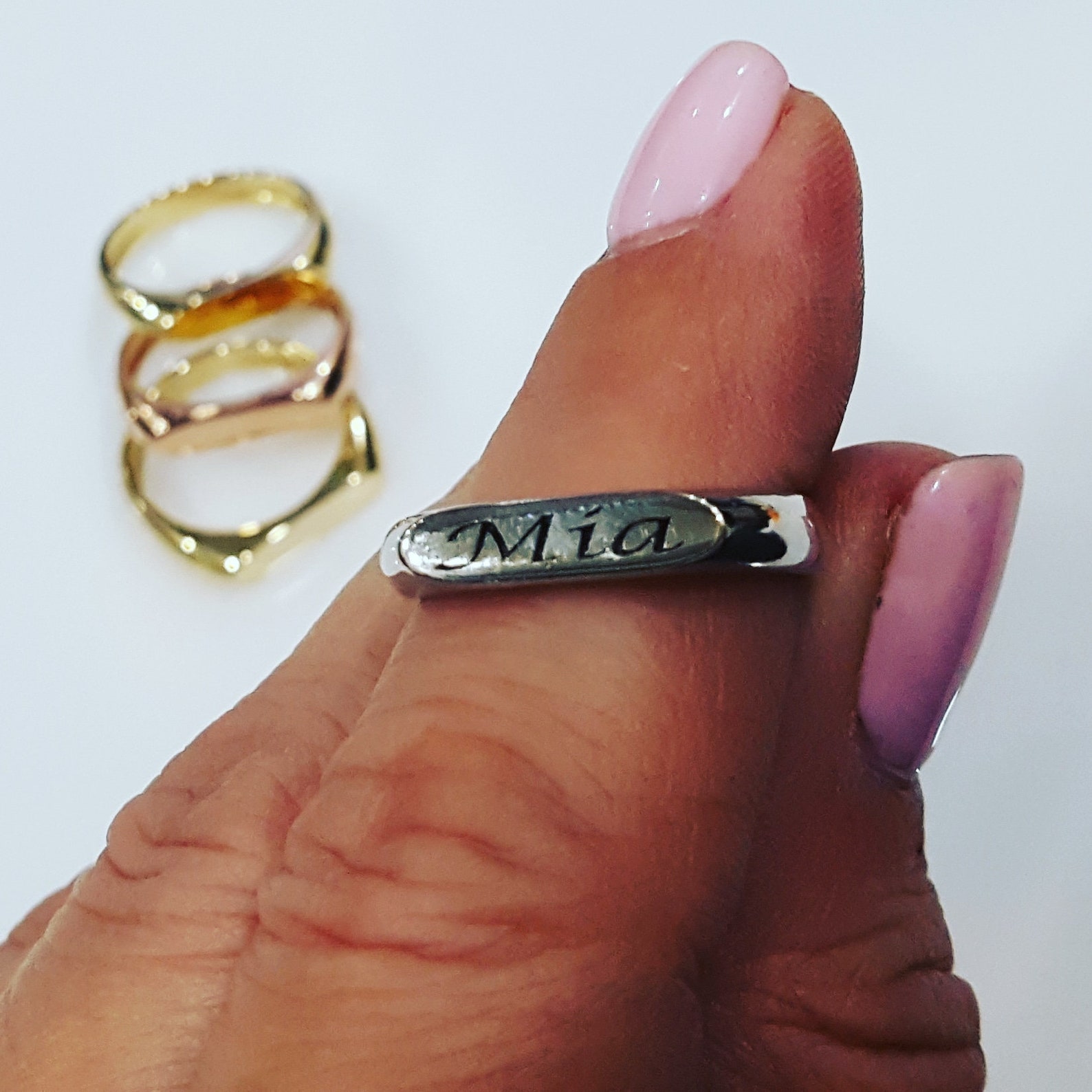 Personalized Name Ring Gold Free Shipping - Etsy