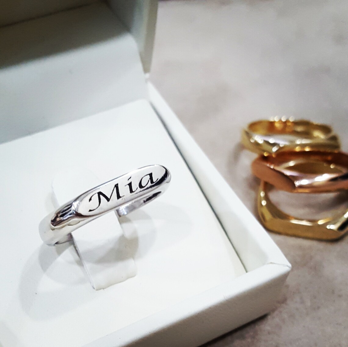 Personalized Name Ring Gold Free Shipping - Etsy