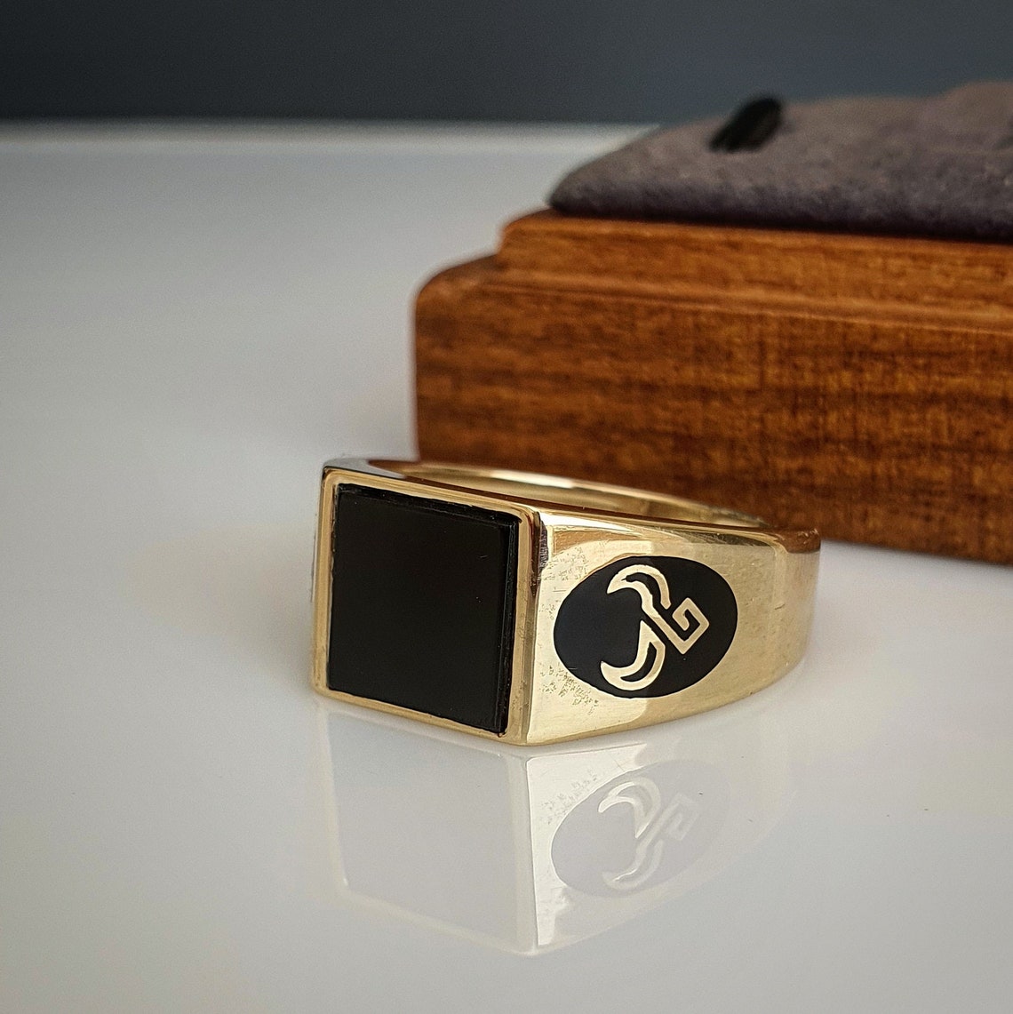 Signet Ring Solid Gold Bull Taurus Zodiac Personalized Ring - Etsy