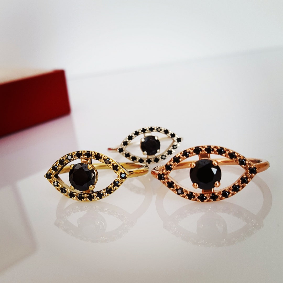 Evil Eye Ring Gold, Free Shipping - Etsy