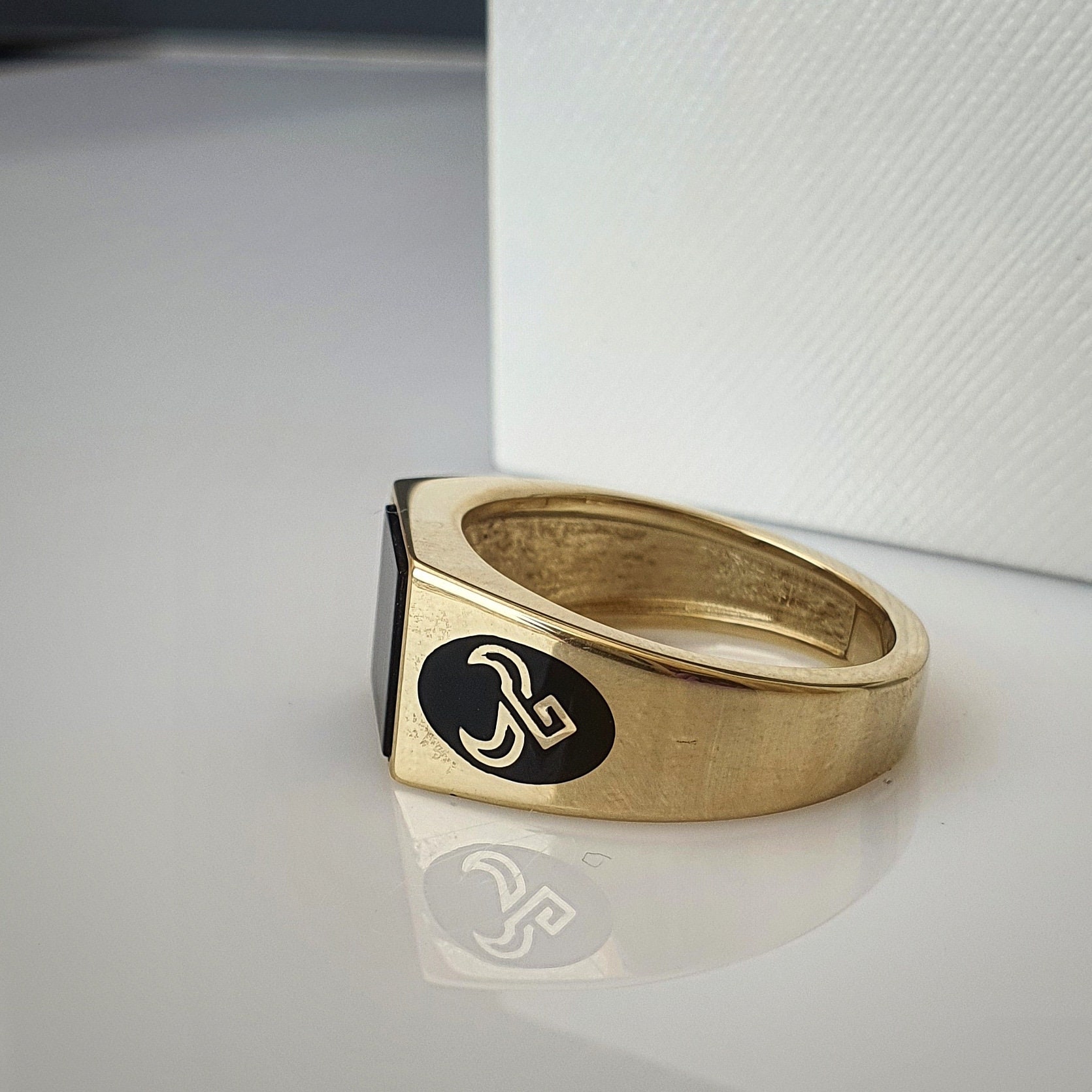 Signet Ring Solid Gold Bull, Taurus Zodiac Personalized Ring, Onex ...