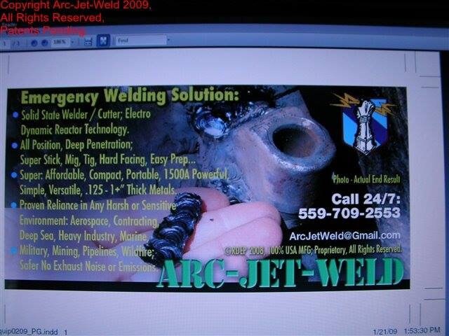 Arc-jet-weld/stealth Weld Device the Emergency Mission Critical Apu/welder... - Etsy