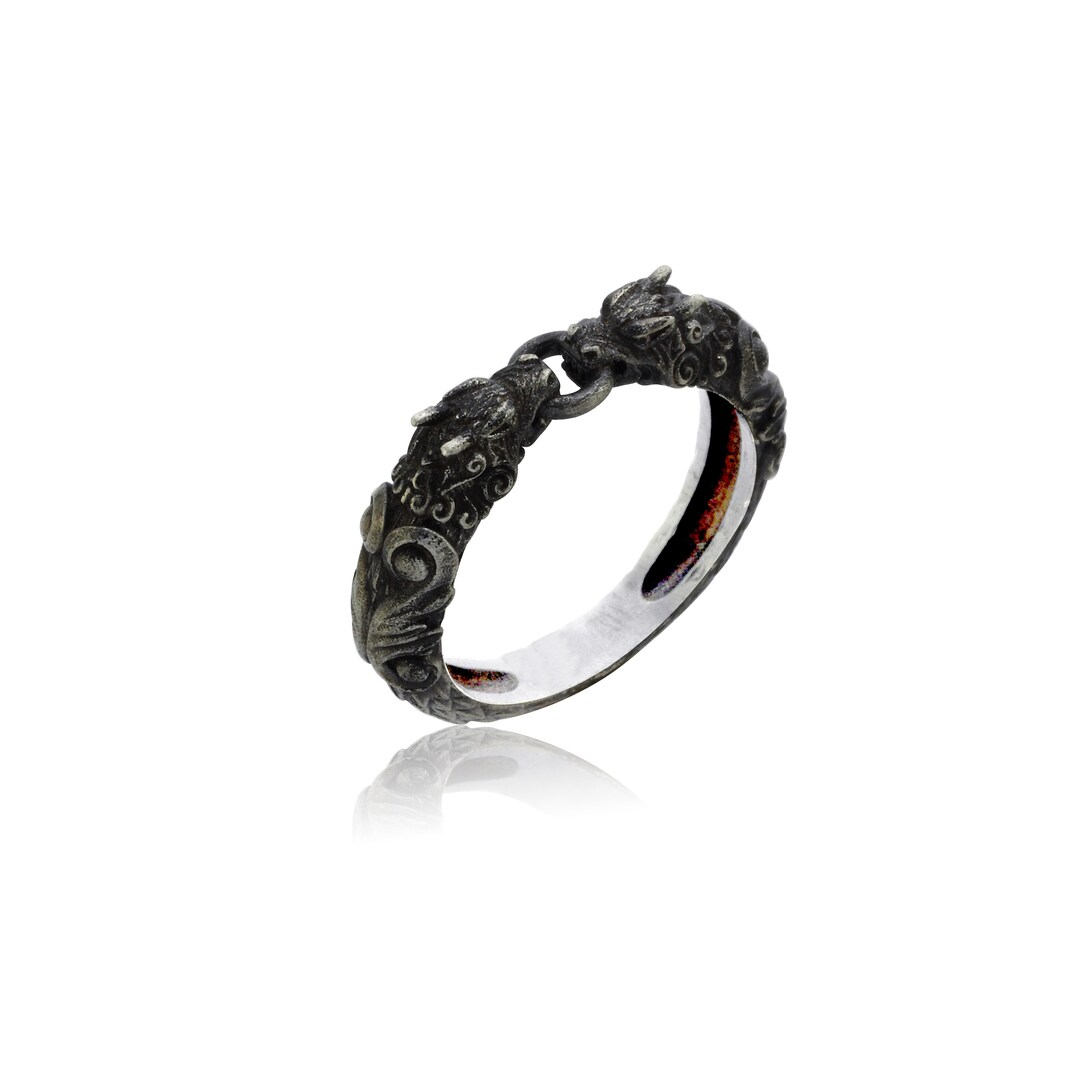 Dragon Handmade Signet Ring- Sterling Silver Dragon Pinky Ring- 3D ...