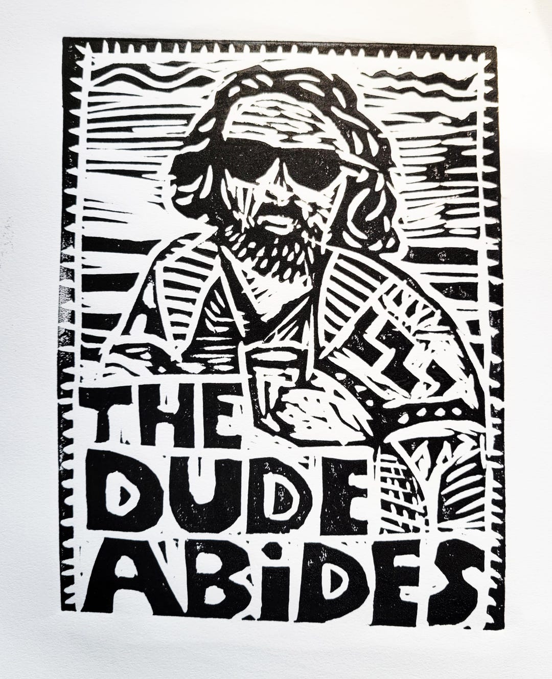 The Dude Abides Handmade Linocut Print - Etsy