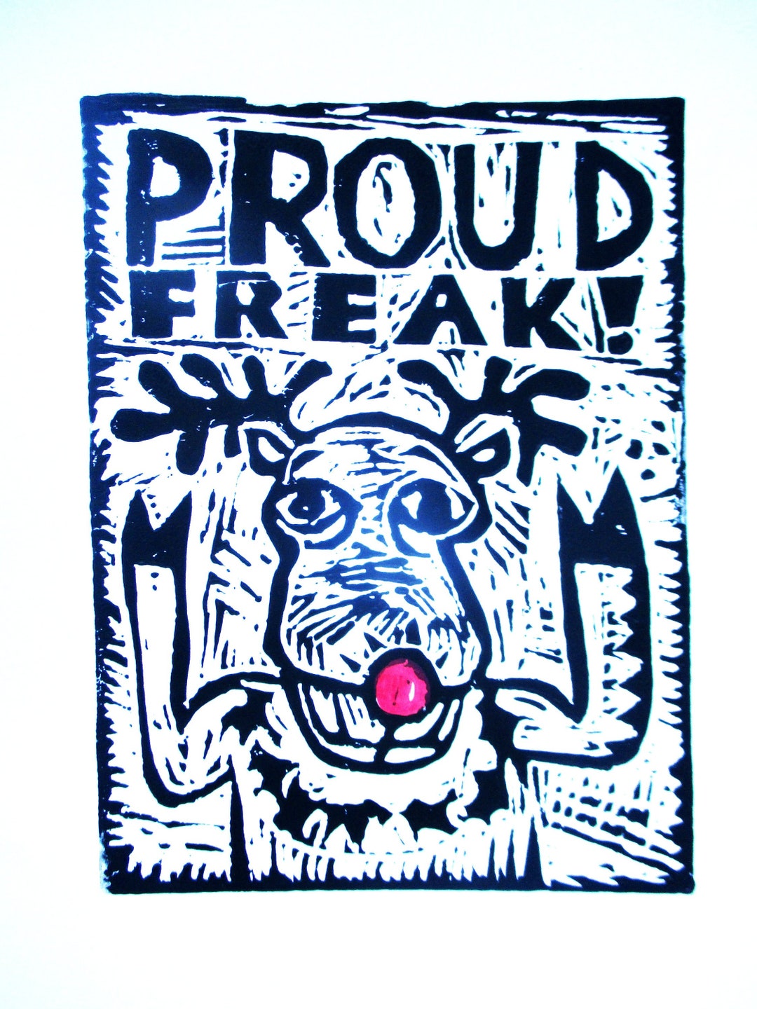 Proud Freak (rudolf the Reindeer) Linocut Print - Etsy