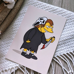 Nelson Scream Ghostface Simpsons Art Print | Etsy