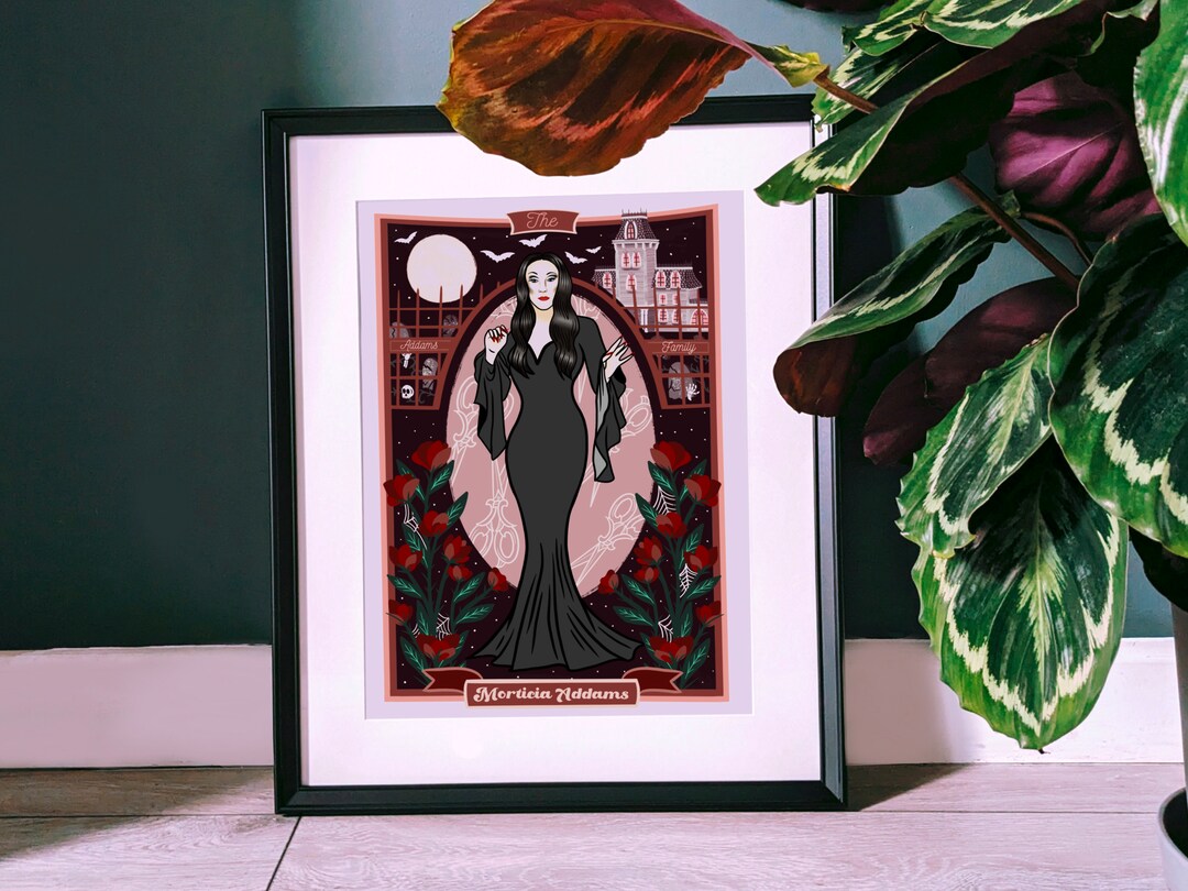 Morticia Addams 90s Movie Addams Family Art Print Gothic Red Aesthetic ...