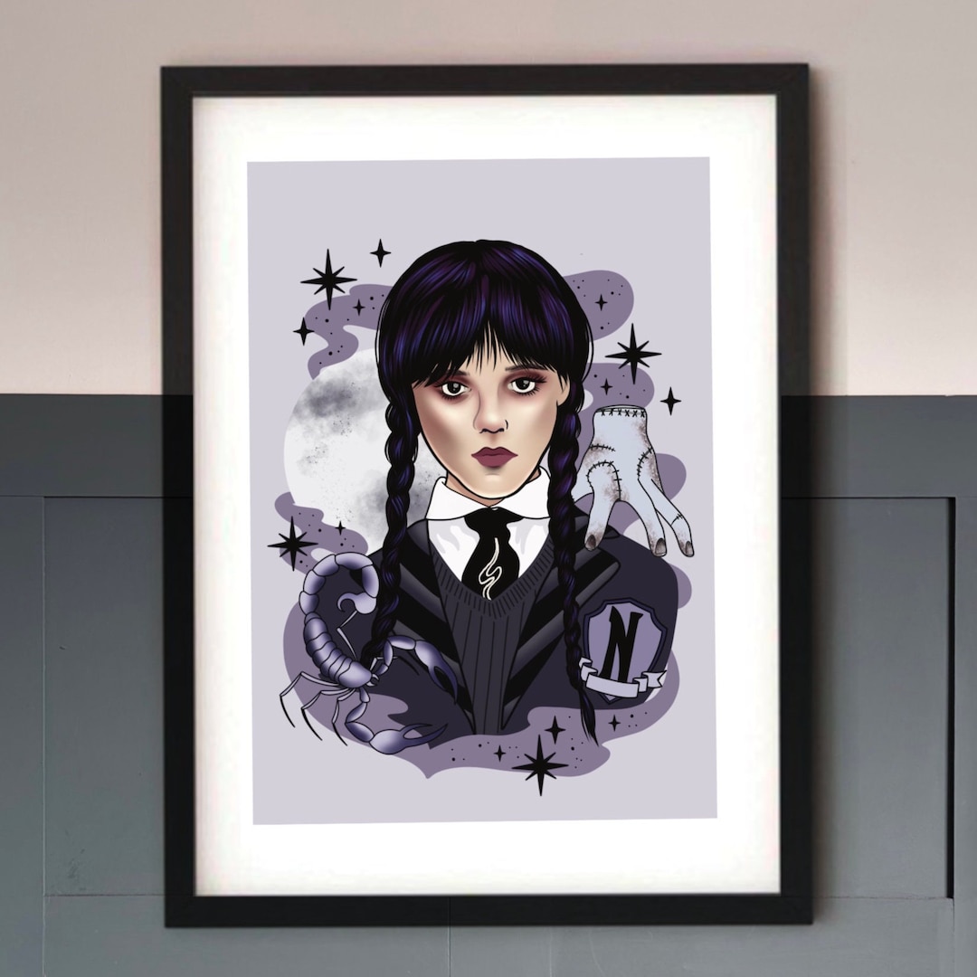 Wednesday Addams Gothic Art Print Tv/movie Wall Art Gothic Gift ...