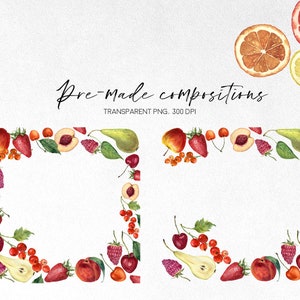 Watercolor Fruits and Berries Clipart. Watercolor Berry Fruit | Etsy