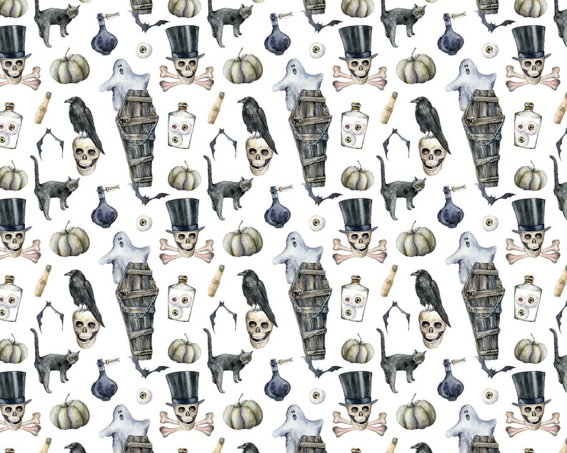 Halloween digital paper. Watercolor Halloween background. | Etsy