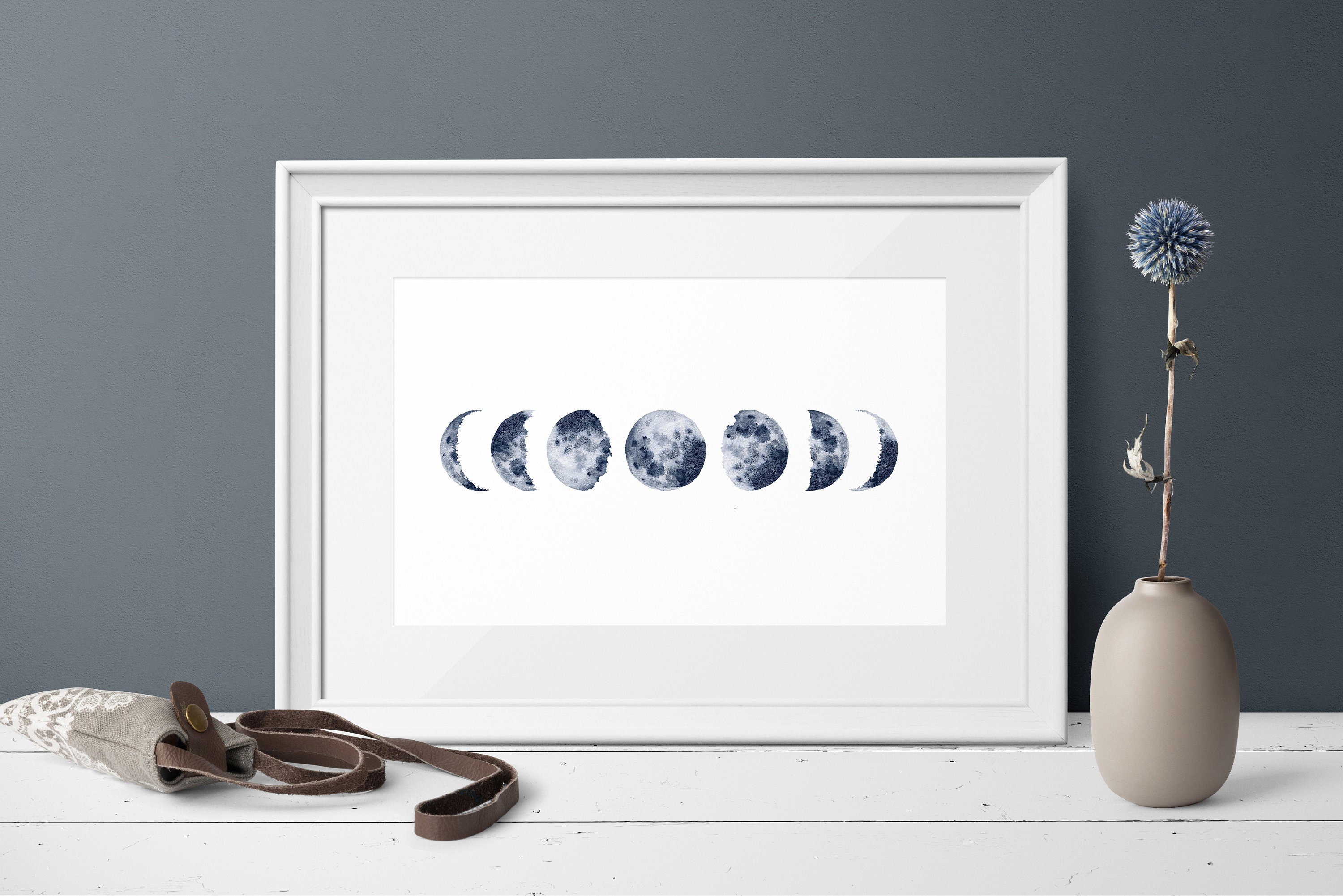 Watercolor moon clipart. Watercolor moon phases clip art. Moon | Etsy