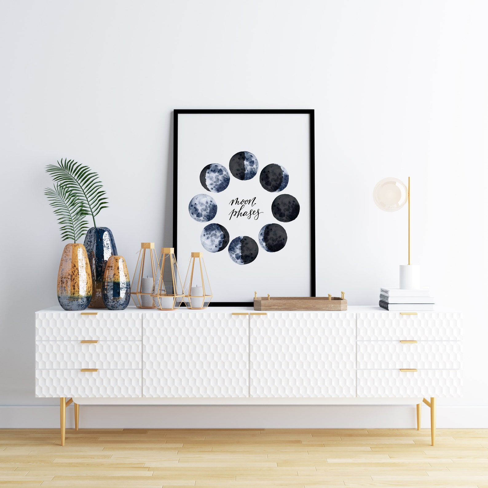 Watercolor moon clipart. Watercolor moon phases clip art. Moon | Etsy