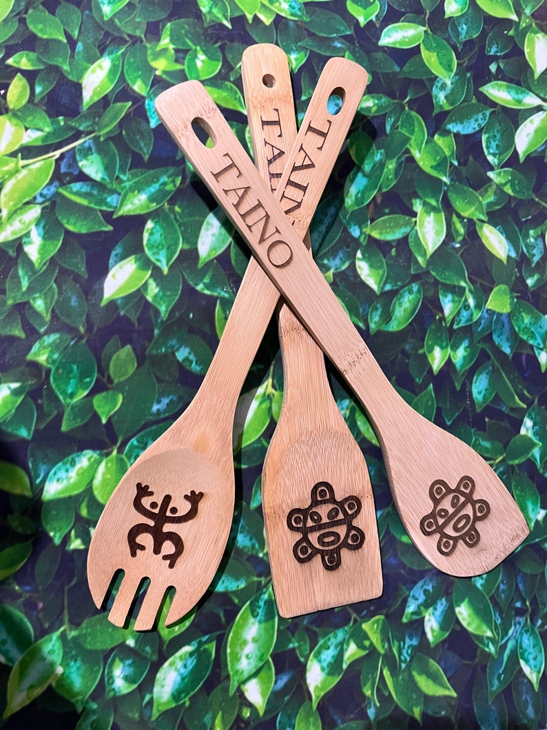 Taino, Puertorican Taino Symbols, Bamboo Utensils Sets. - Etsy