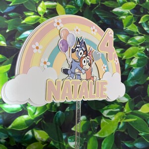 Bluey Inspired Cake Topper, Personalized Bluey Birthday. - Etsy