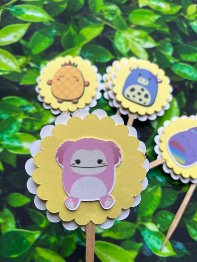 Squishmallow Inspired Cupcake Toppers Toppers Cupcake - Etsy