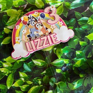 Bluey Inspired Cake Topper, Personalized Bluey Birthday. - Etsy