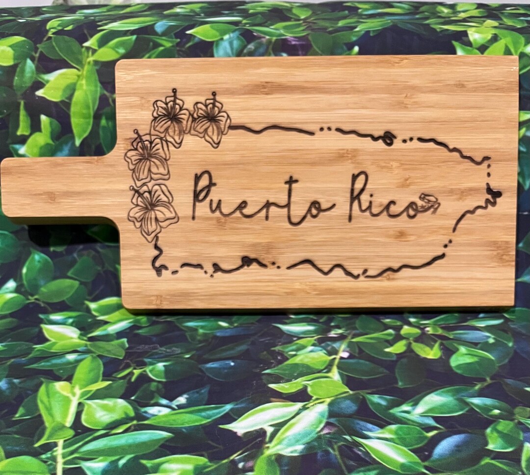 Puerto Rico Map Outline Engraved Board,cutting Board. - Etsy