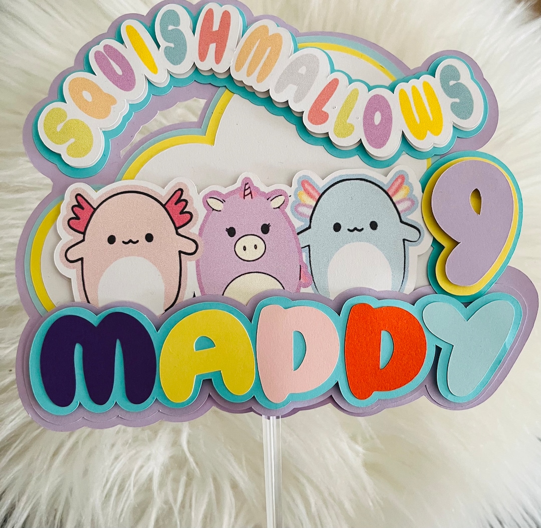 Squishmallow Inspired Caketopper, Personalized Cake Topper. - Etsy
