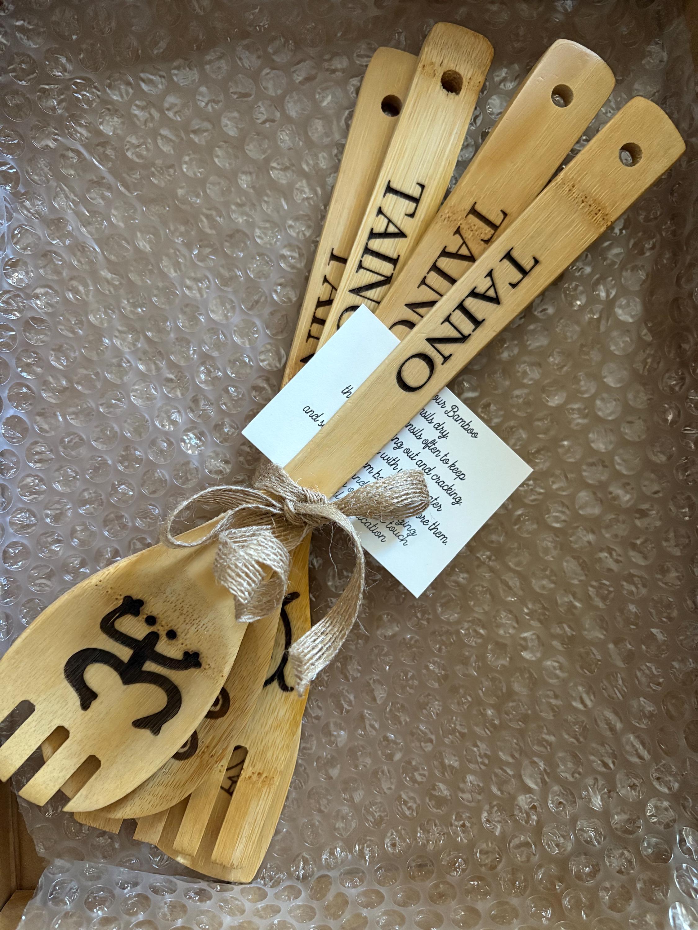 Taino, Puertorican Taino Symbols, Bamboo Utensils Sets. - Etsy