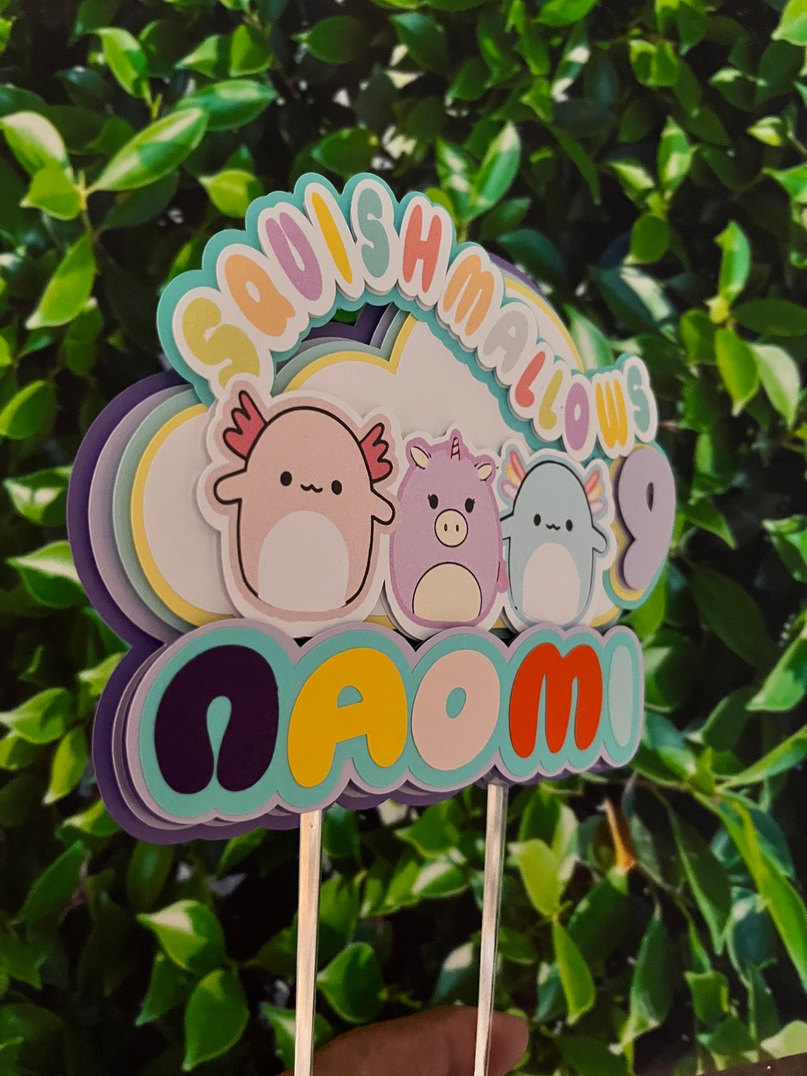 Squishmallow Inspired Caketopper, Personalized Cake Topper. - Etsy
