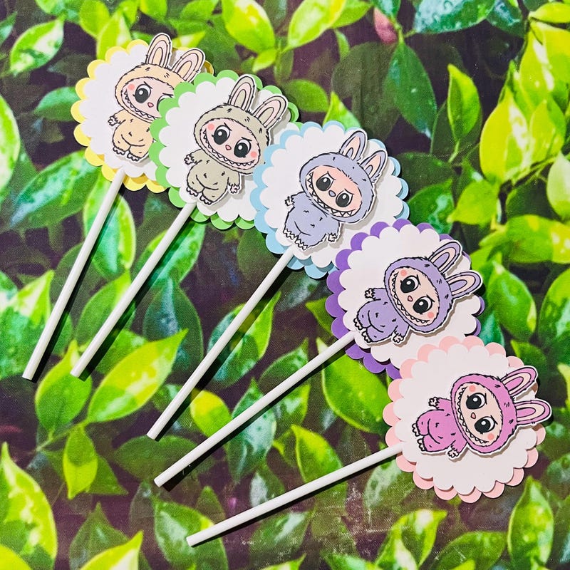 Labubu Cupcake Topper - Etsy