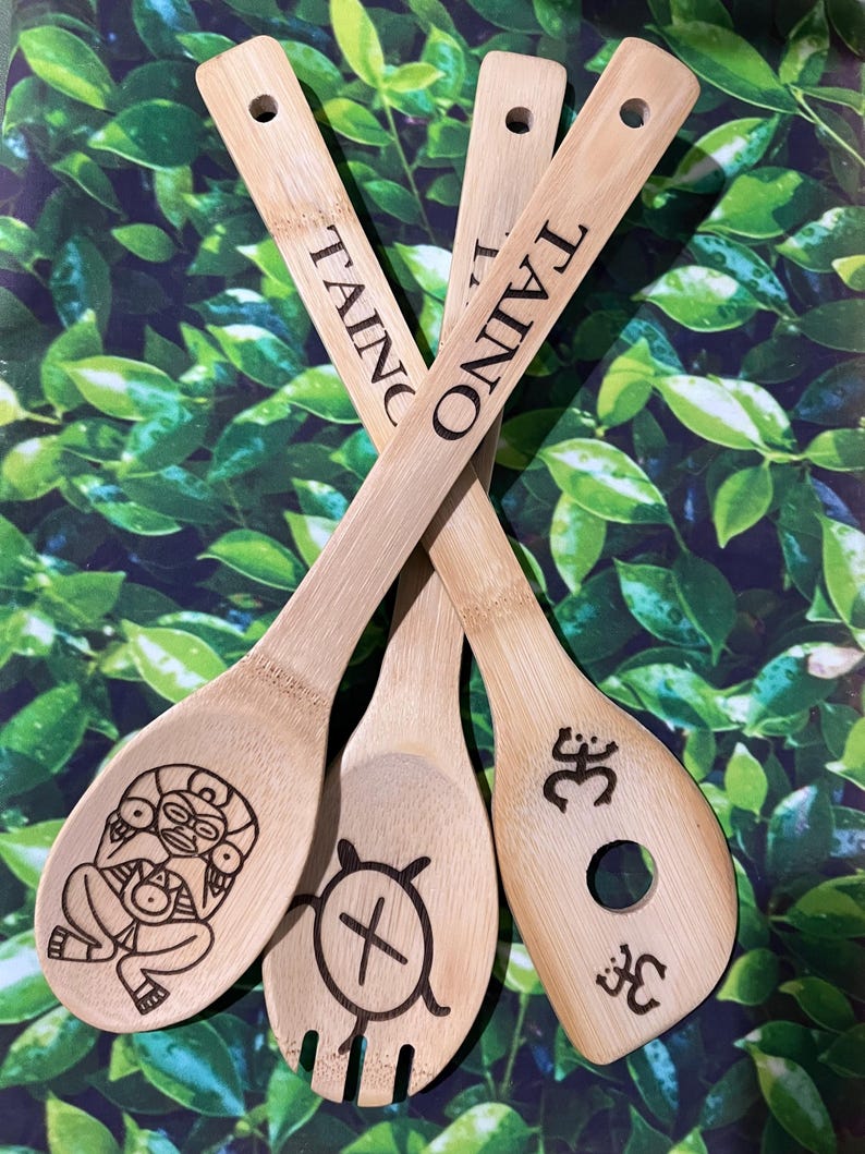 Taino, Puertorican Taino Symbols, Bamboo Utensils Sets. - Etsy